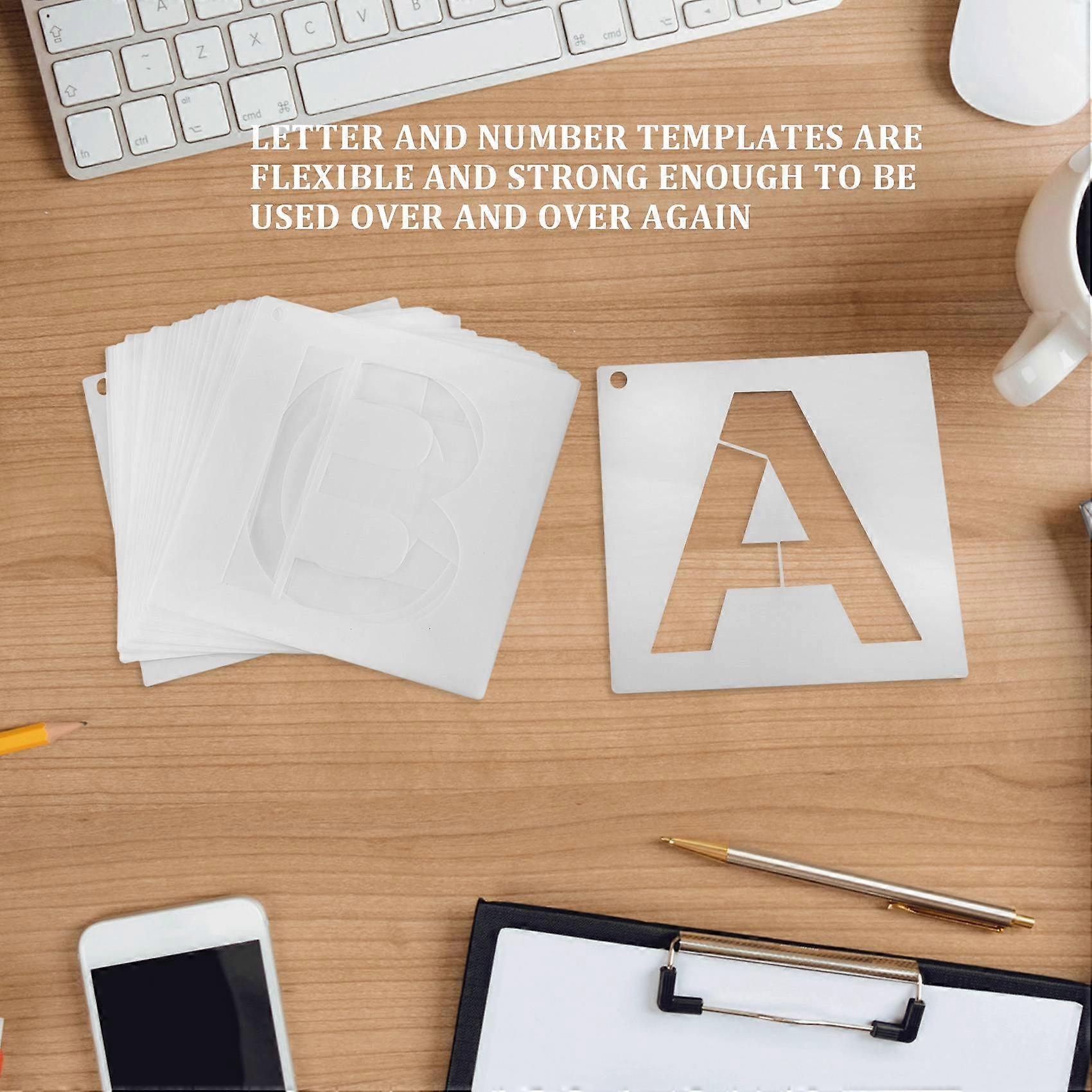 Stencils for Painting on Wood 36 Pcs and Number Stencils Reusable Font ...