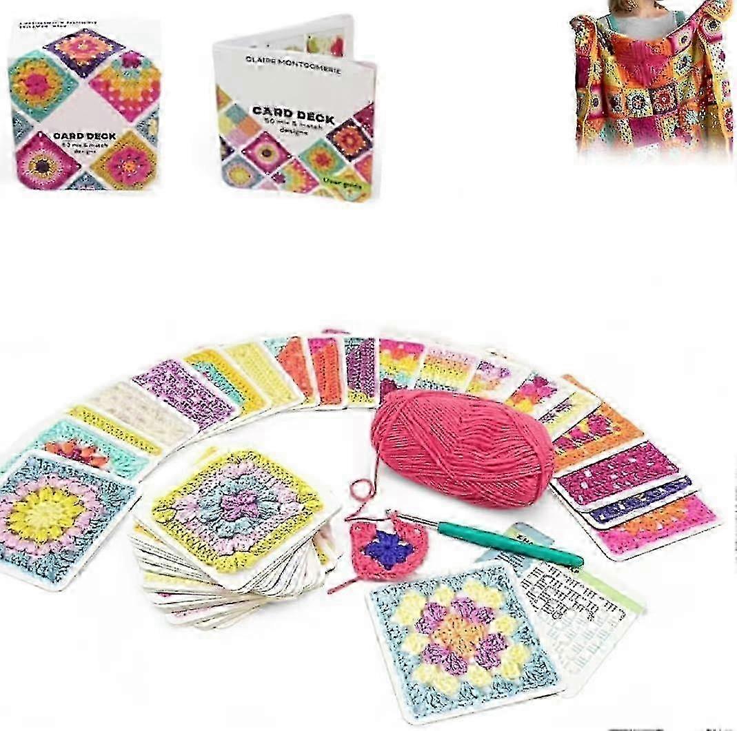The Granny Square Card Deck, 50 Mix Match Designs Cards, Knitting Kit ...