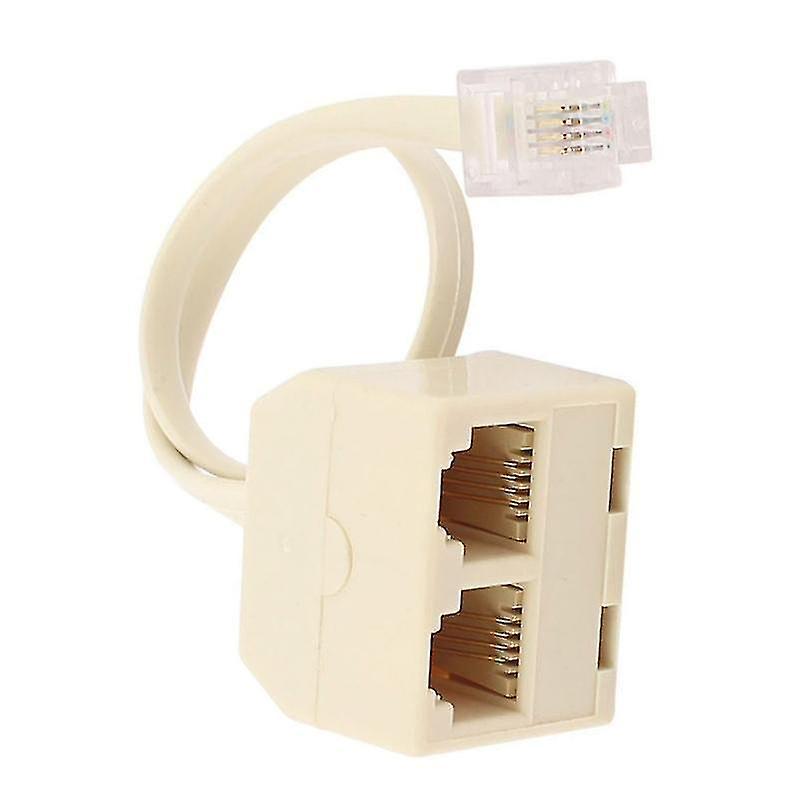 RJ11 6P4C Male to Female 2 Way Outlet Telephone Jack Line Splitter ...