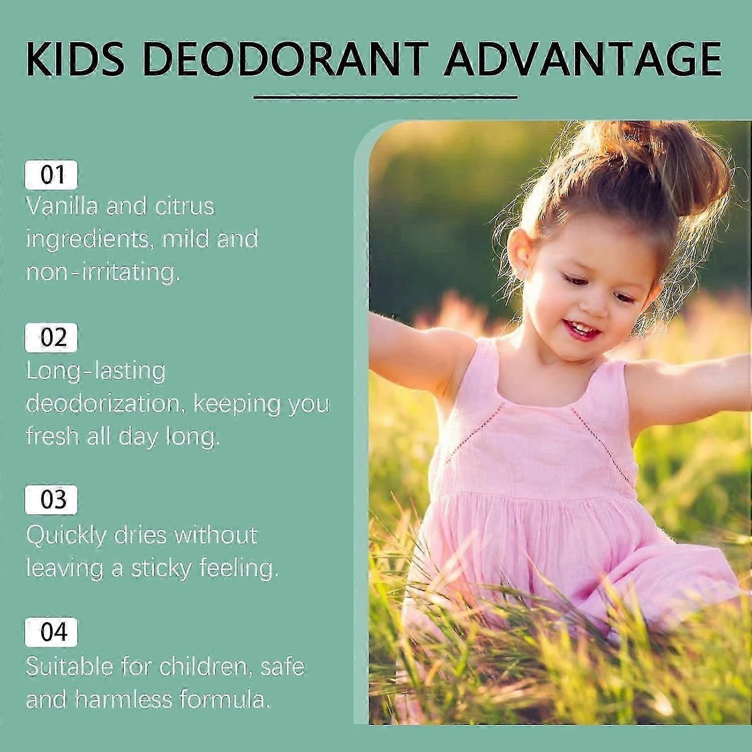 Fresh Natural Deodorant For Kids Teens,Aluminum Free Hypoallergenic ...