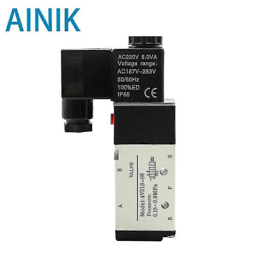 Pneumatic Electric Solenoid Valve 4V210-08 5 Way 2 Position Control Air ...