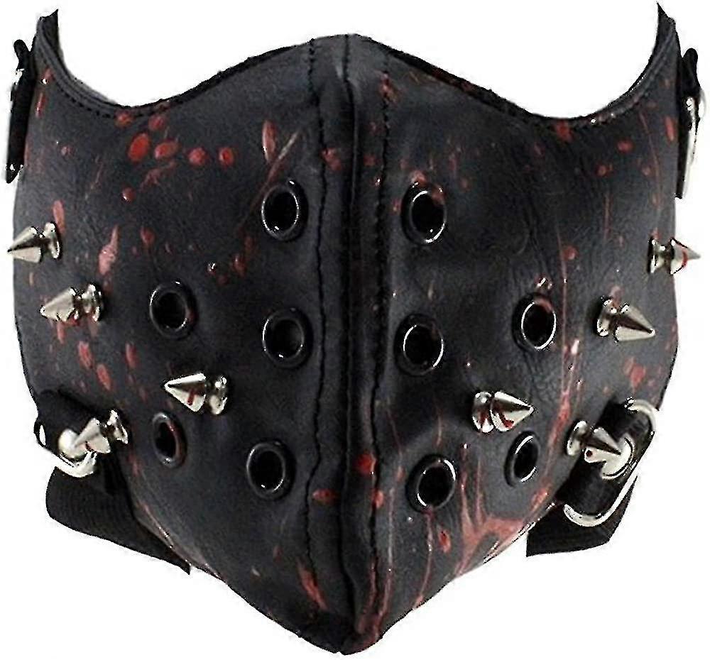 Steampunk Leather Mask Biker Men Half Face Mask Airsoft Wind Cool Punk ...