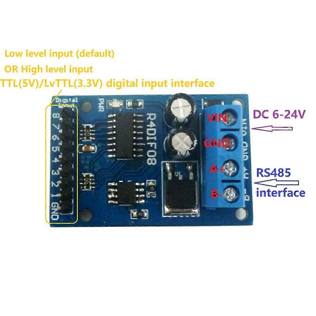 8-Channel Digital RS485 Modbus RTU Switch Module for Home Automation ...