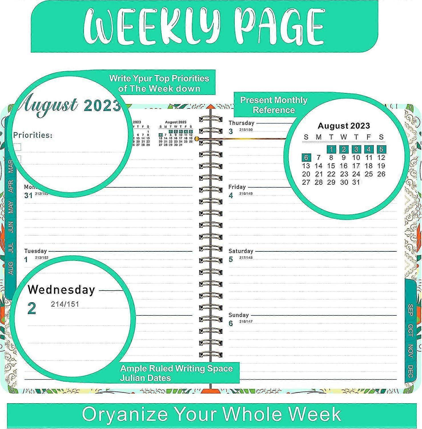 2023 Diary ,weekly Monthly Planner ,2023 Diary A5 Week To View With ...