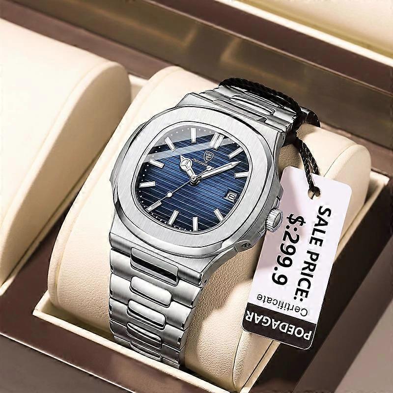 Stainless Steel Watch Men Luxury Brand Business Luminous Waterproof ...
