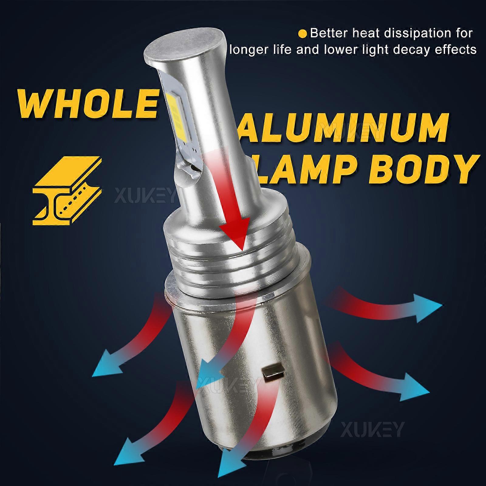 BA20D LED Motorcycle Headlight Vehicle Lighting Bulb DC 12V S2 H6 LED ...