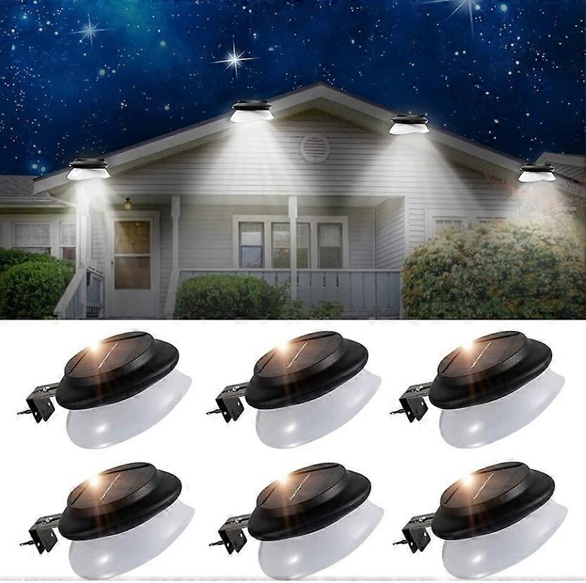6 Pack 9 LED Solar Gutter Lights, Waterproof Outdoor Solar Gutter ...