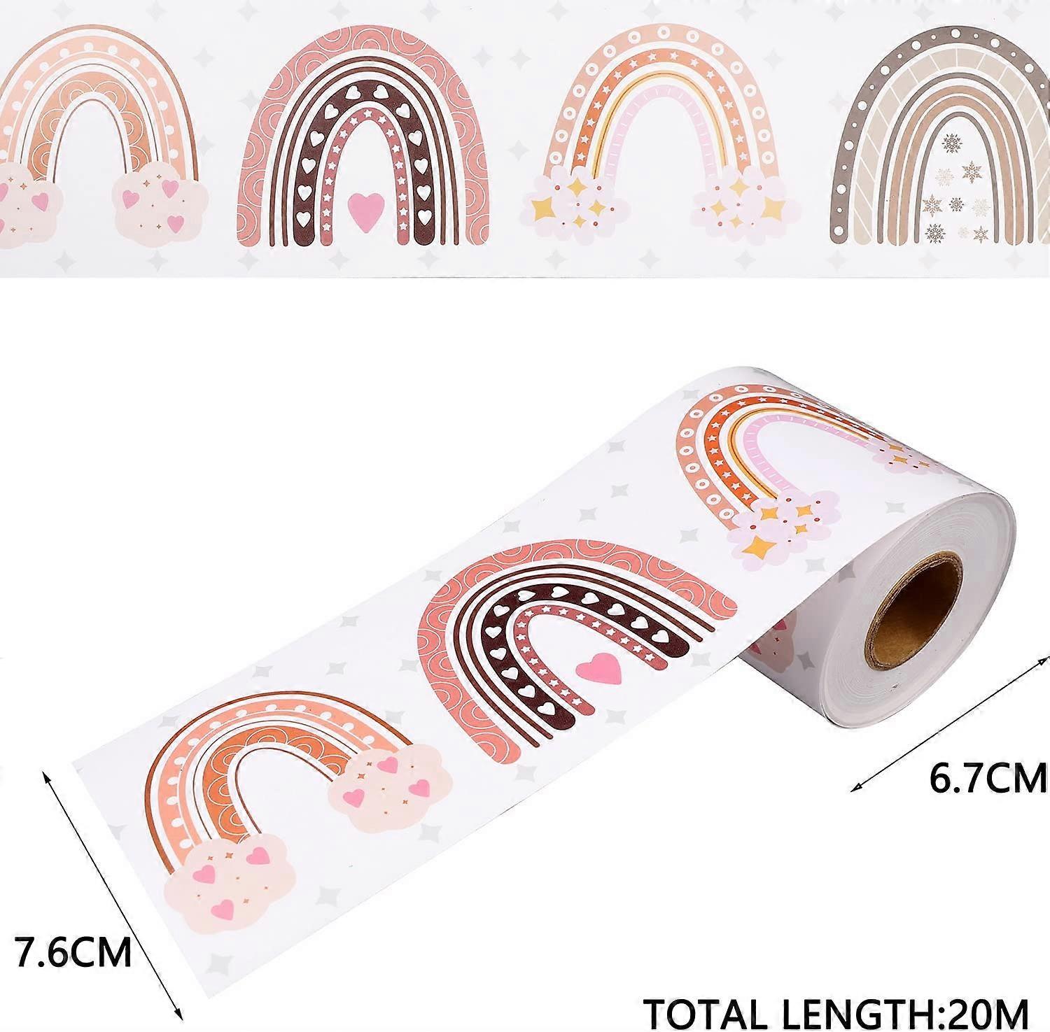 65ft Bulletin Board Borders, Boho Rainbow Classroom Board Trim Rainbow ...