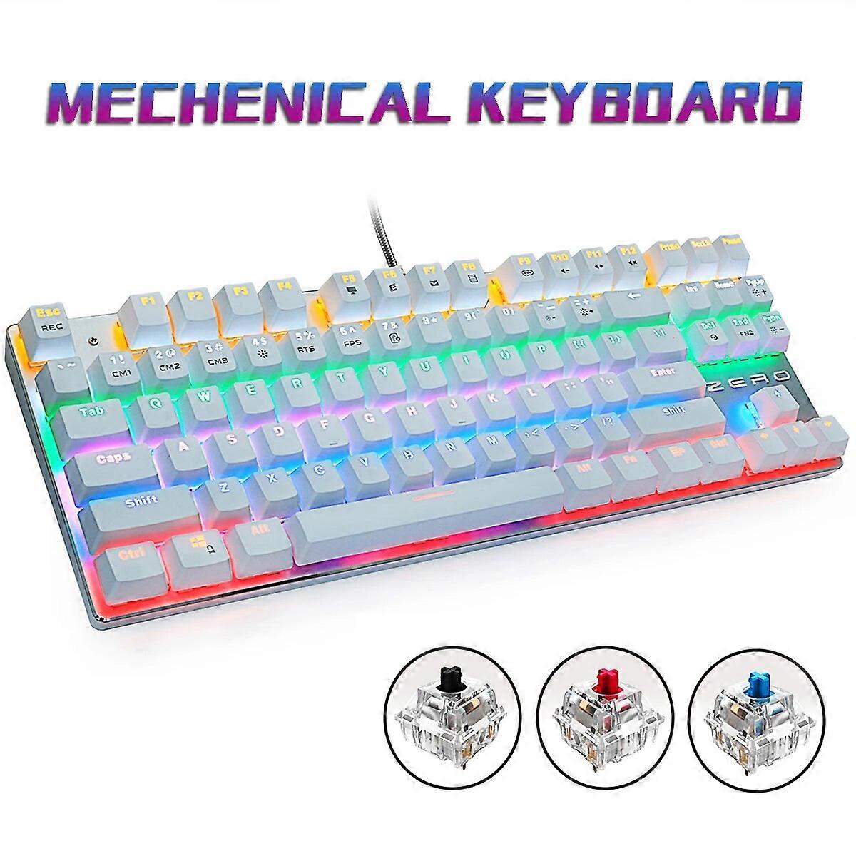 Metoo Gaming Mechanical Keyboard Game Anti-ghosting Russian/US Blue ...