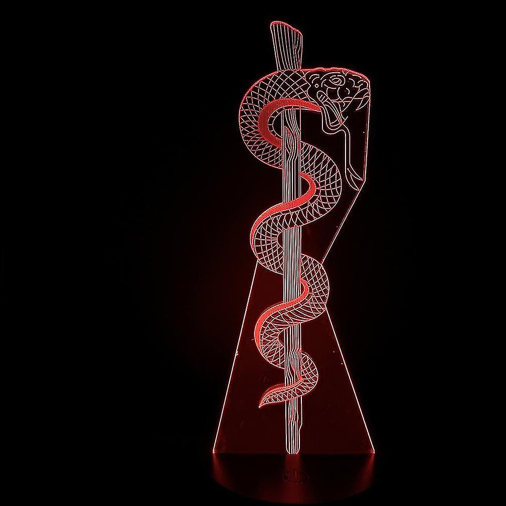 Snake Winding Truncheon 3d Led Night Light Bedroom Table Lamp Color ...
