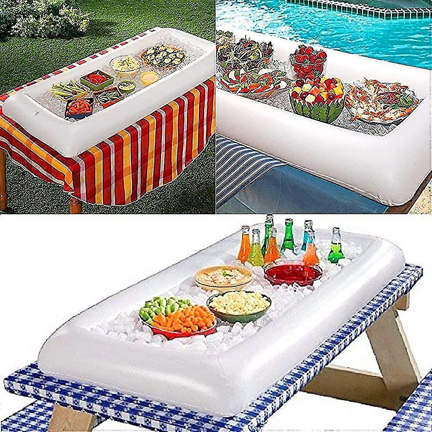 1pcs Inflatable Ice Serving Bar Pool Party Buffet Drink Cooler Floating ...
