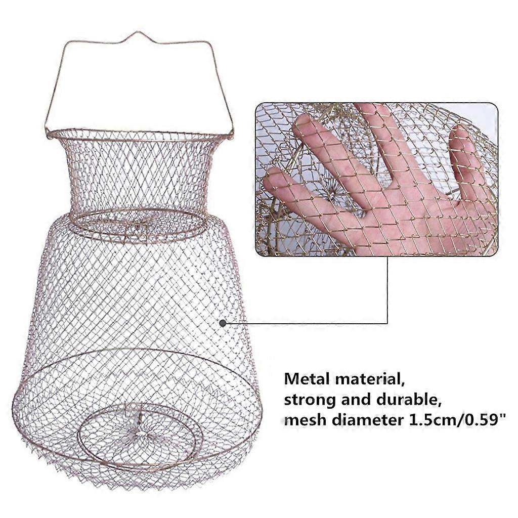 Floating Wire Basket, Collapsible Fishing Net Cage Fish Baskets Fishing ...