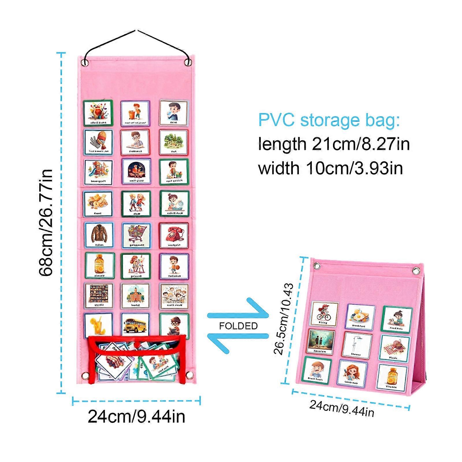 Kids Daily Schedule Chart 18+1 Pocket Visual Schedule Chart Visual ...