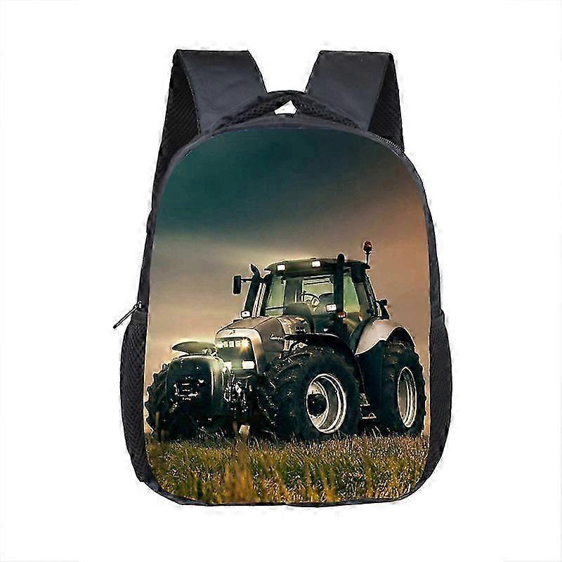 12 Inch Farm Tractor Print Children School Backpack Boys Girls ...
