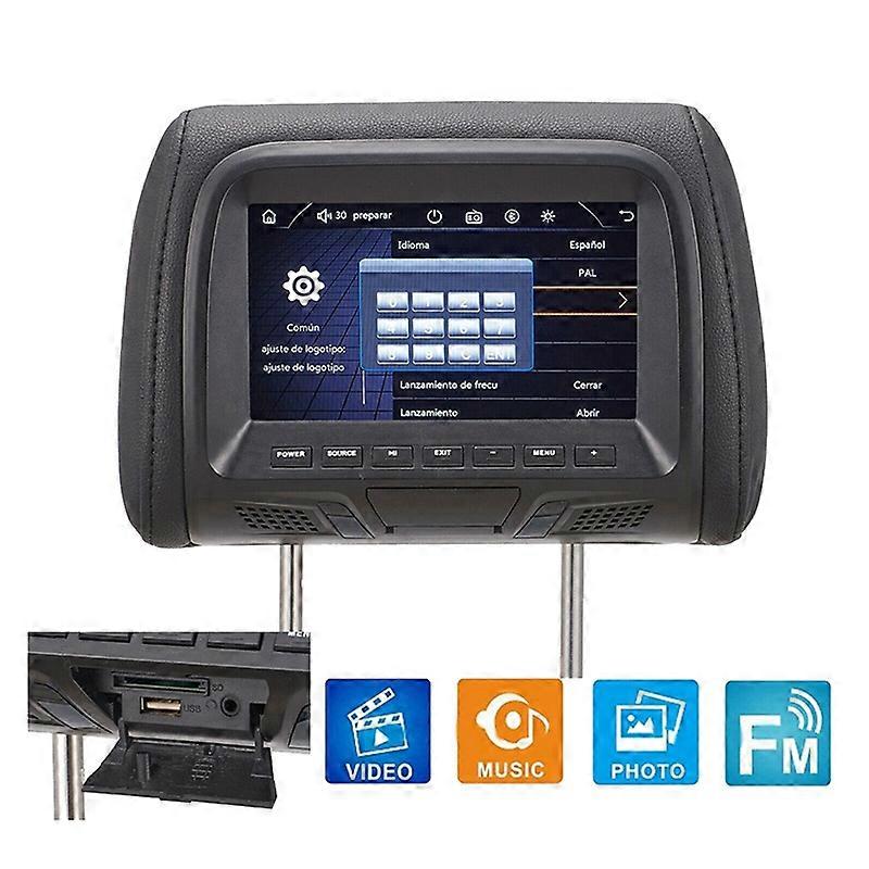 Universal 7Inches Car Headrest Monitor Screen Rear Seat Entertainment ...