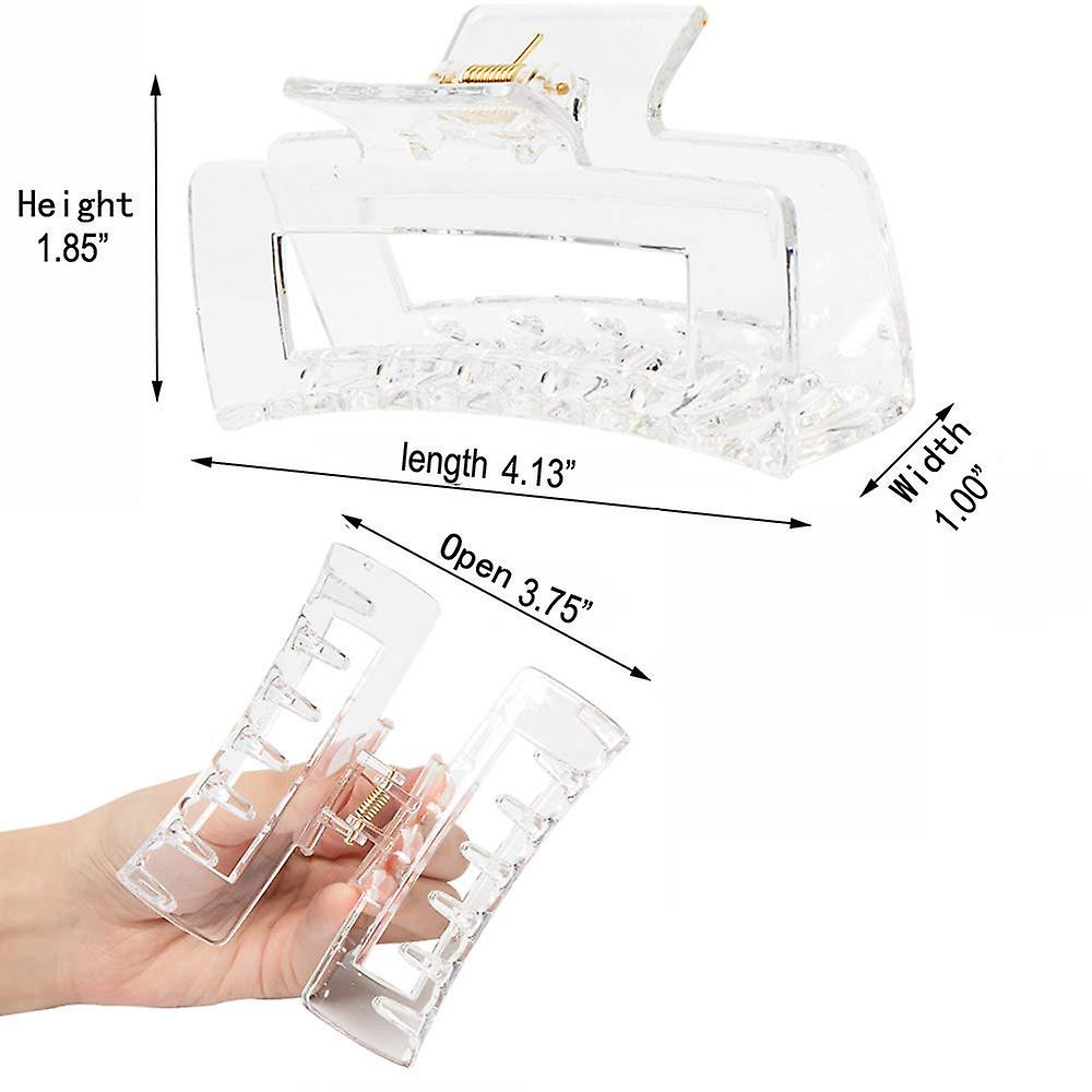 Heytea Clear Hair Claw Clips for Thick/Fine/Thin Hair,Strong holding ...