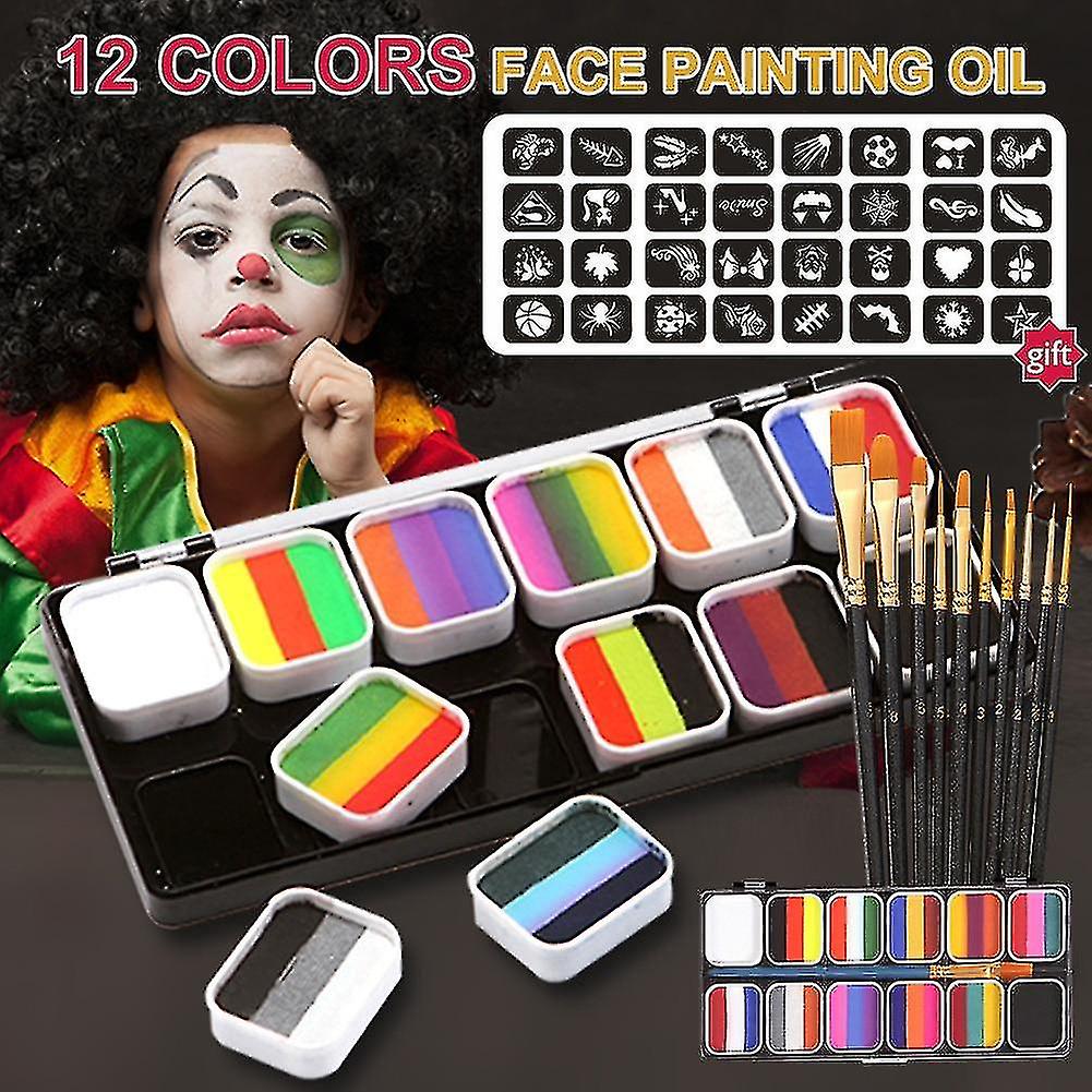 Rainbow Face Paint Kit Colorful Face Body Palette Lasting Makeup Effect ...