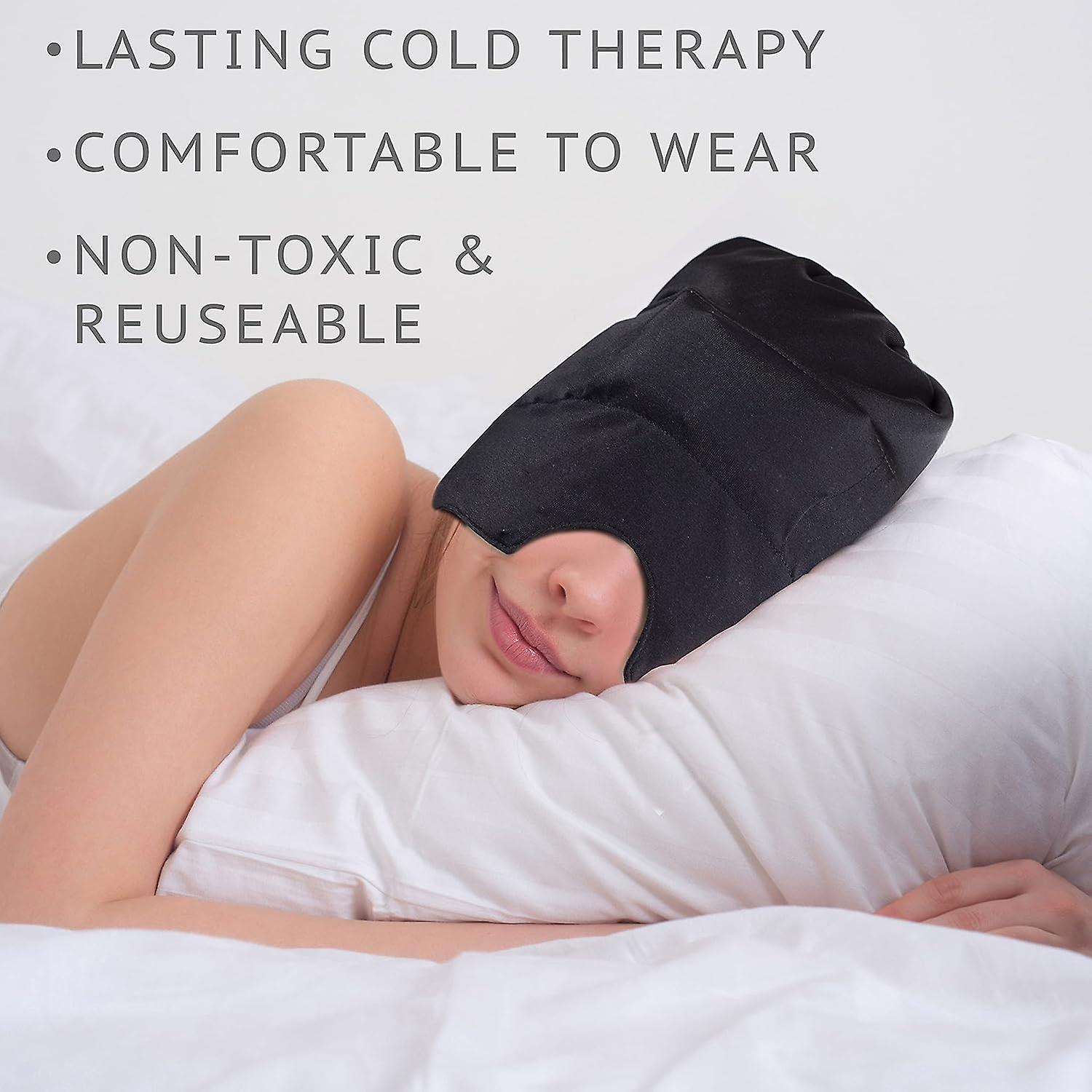 Migraine Cap - Instant Cold Compress - Shiatsu Head and Face Cap - 4 ...