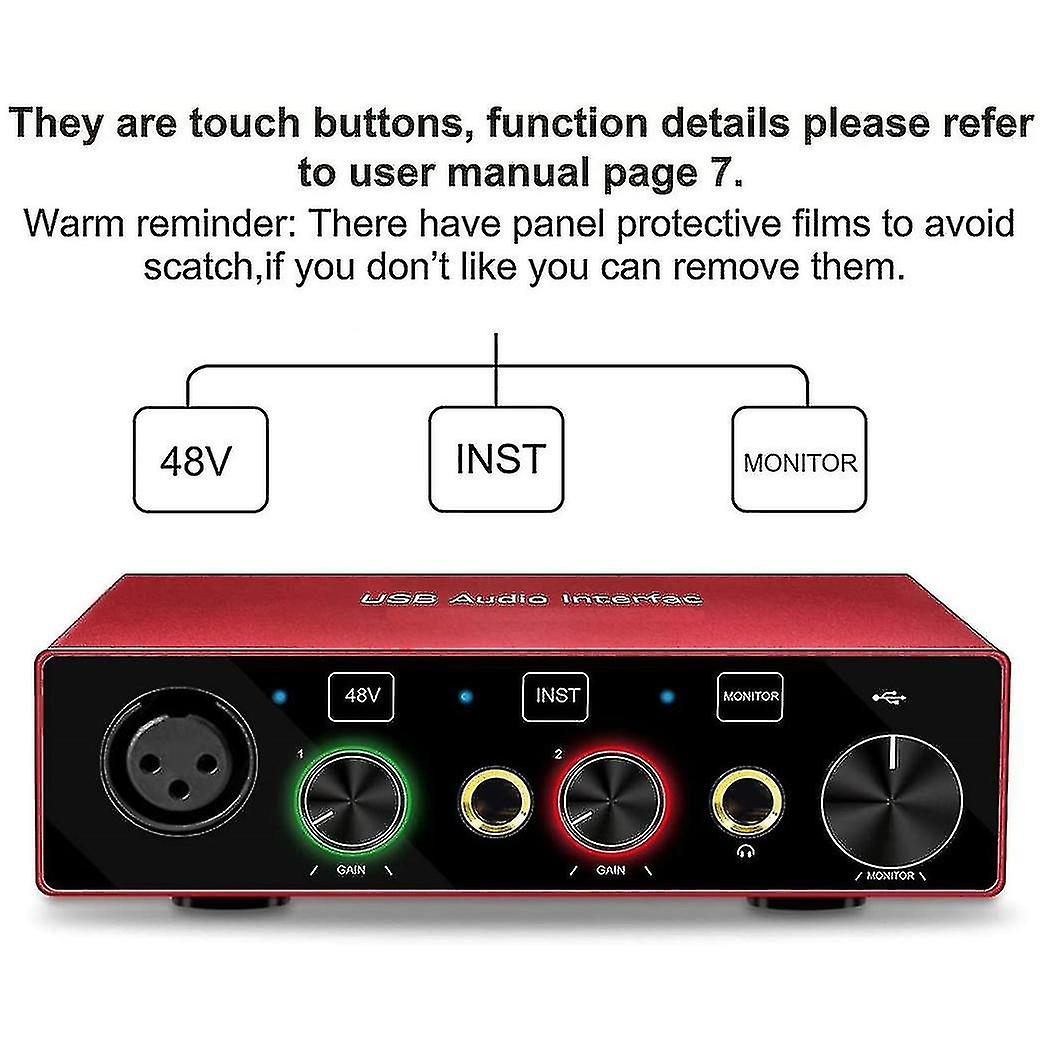Audio interface Xrl audio interface 48v phantom power supports musical ...