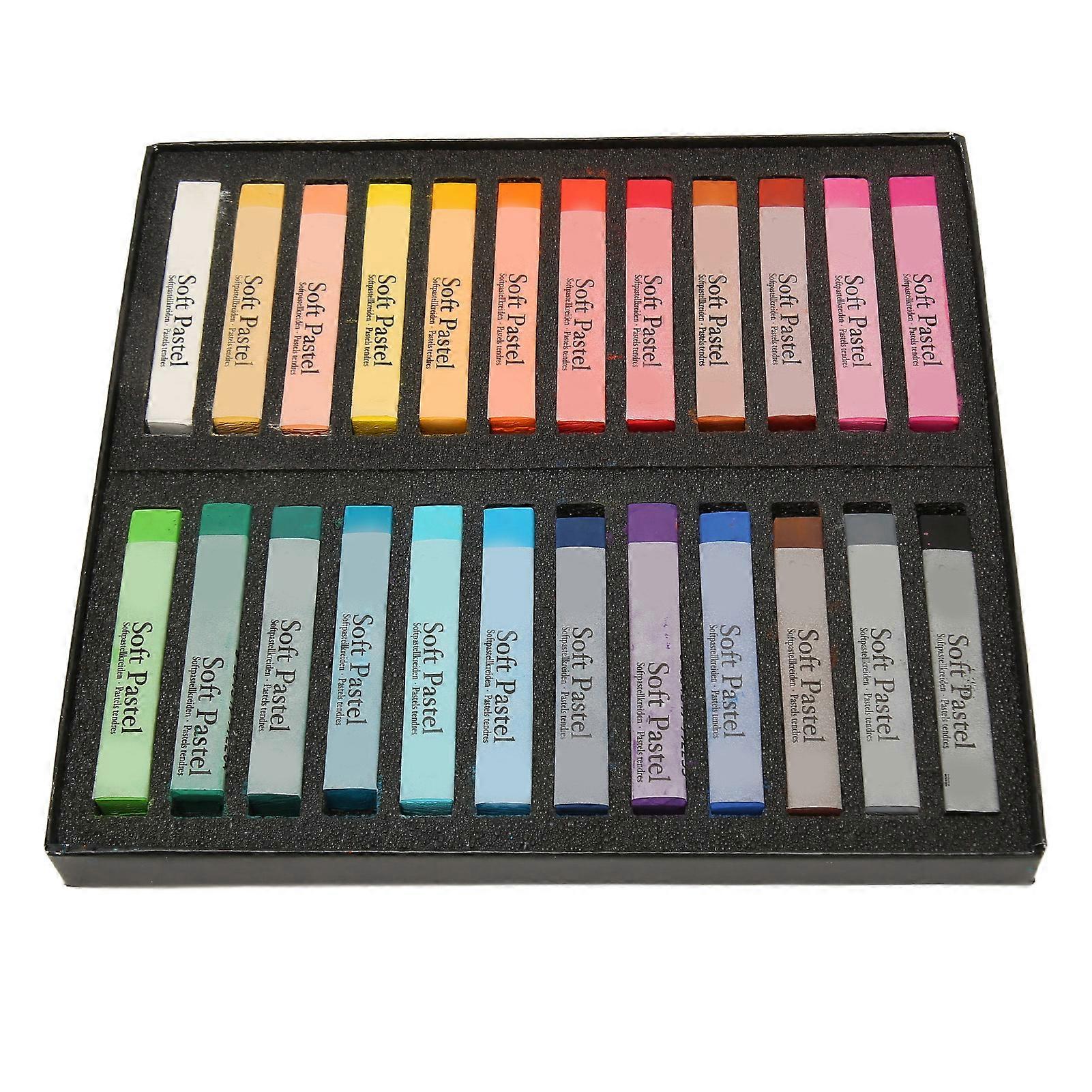 24 Colors Soft Pastel Set Soft Dry Pastel Artist Chalk Pastel Sticks ...