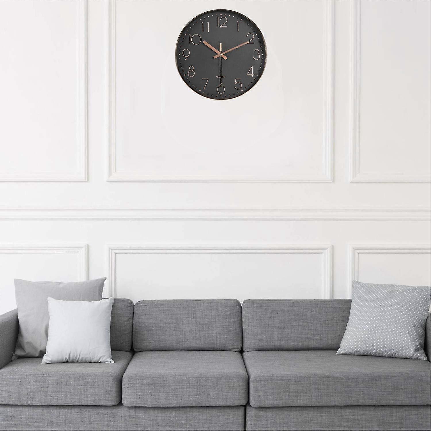 Silent No-Tick Wall Clock 12 Inch Wall Clock Modern Quartz Design ...