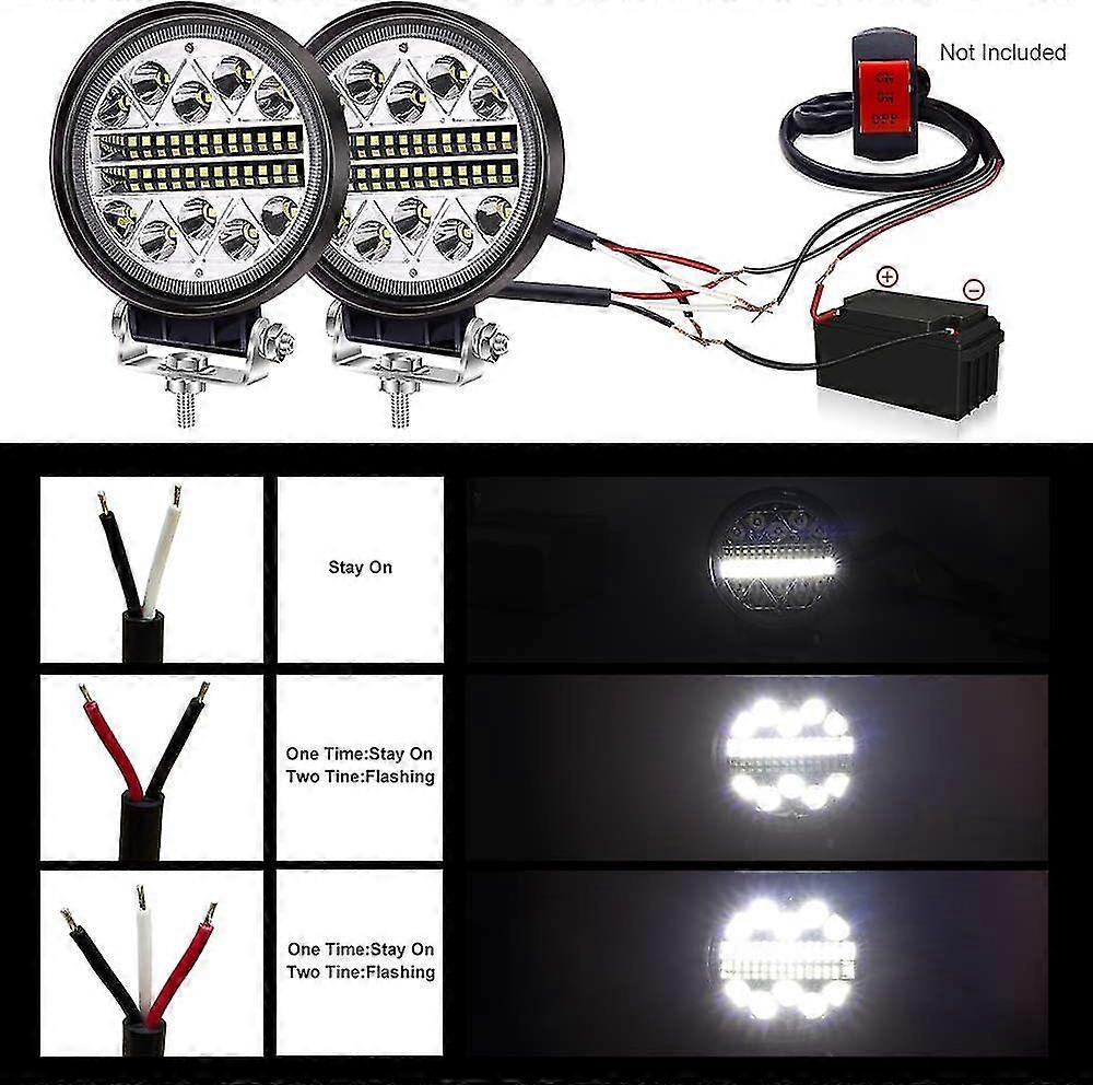 102W LED Work Light Offroad Driving Fog Lights, 2PCS Round LED Pods ...