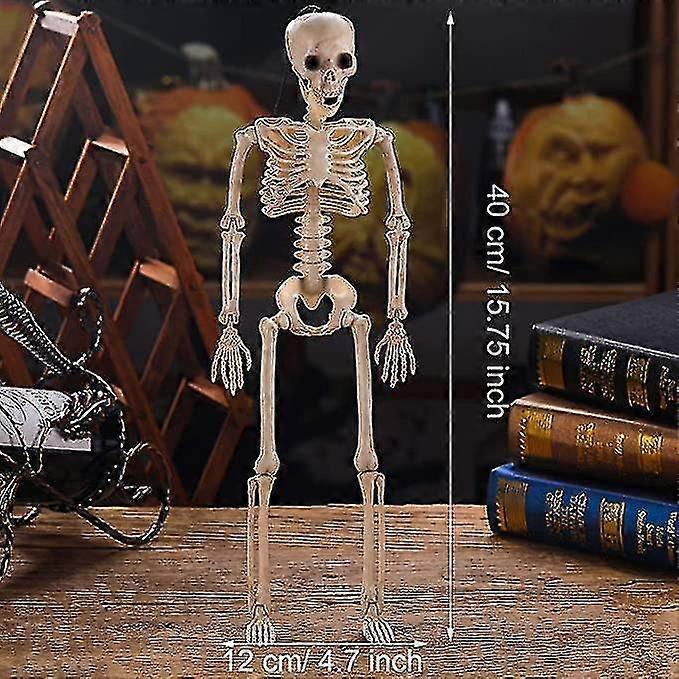 2 Pack 15.75 Inch Halloween Skeleton Full Body Posable Halloween ...