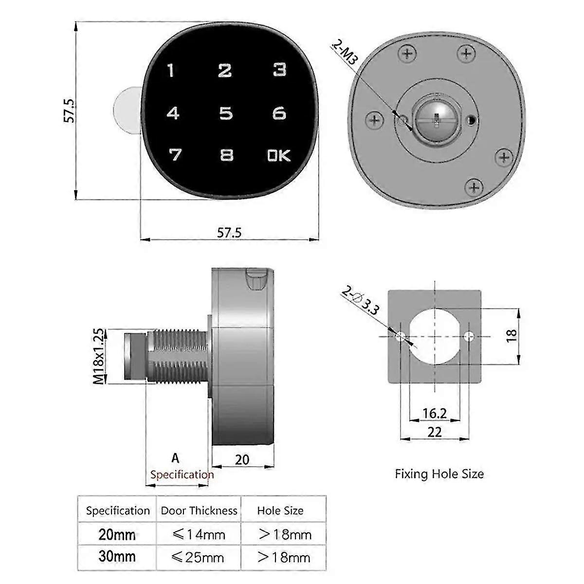 Digital Electronic Smart Mailbox Lock Touch Screen Lock File Iron Steel ...