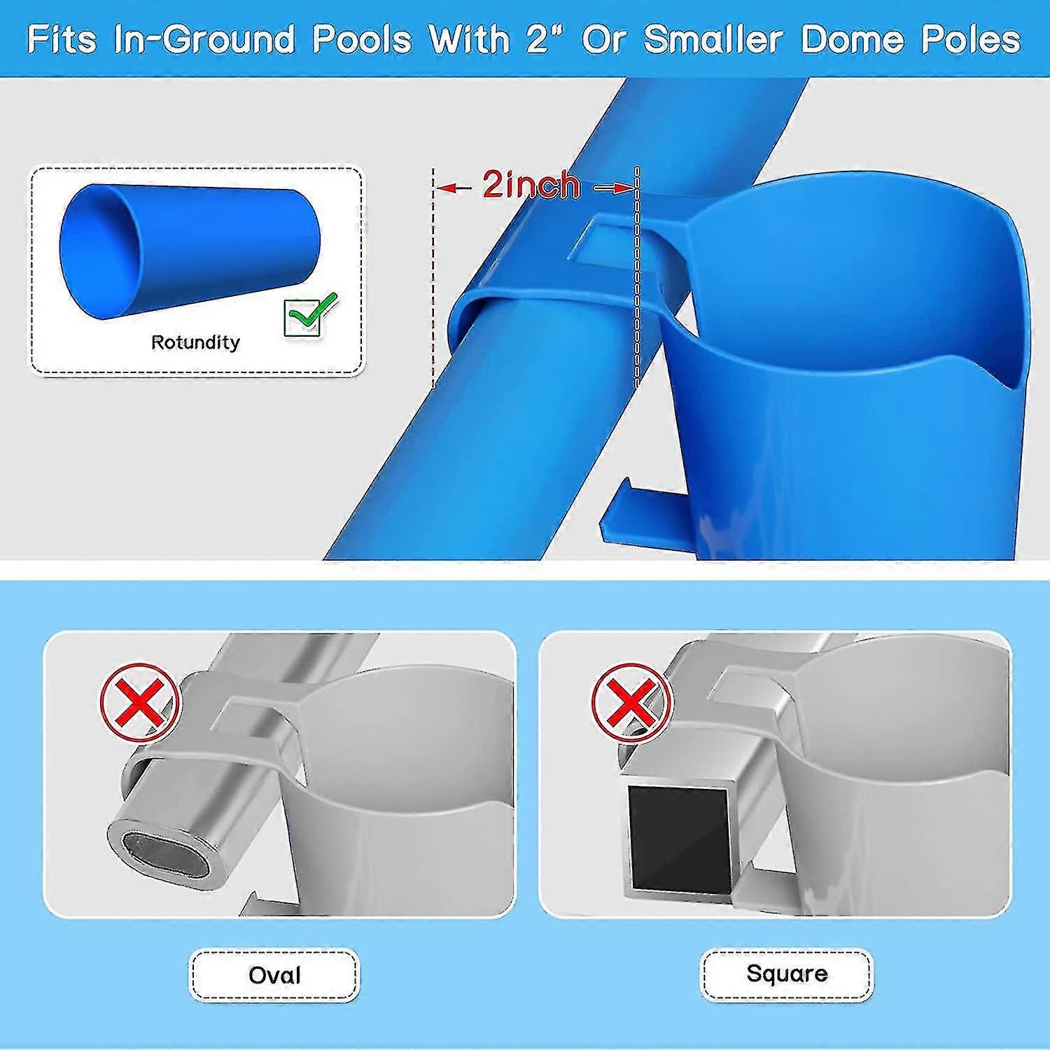 2pcs Poolside Cup Holders For Above Ground Pools, Plastic Swimming Pool ...