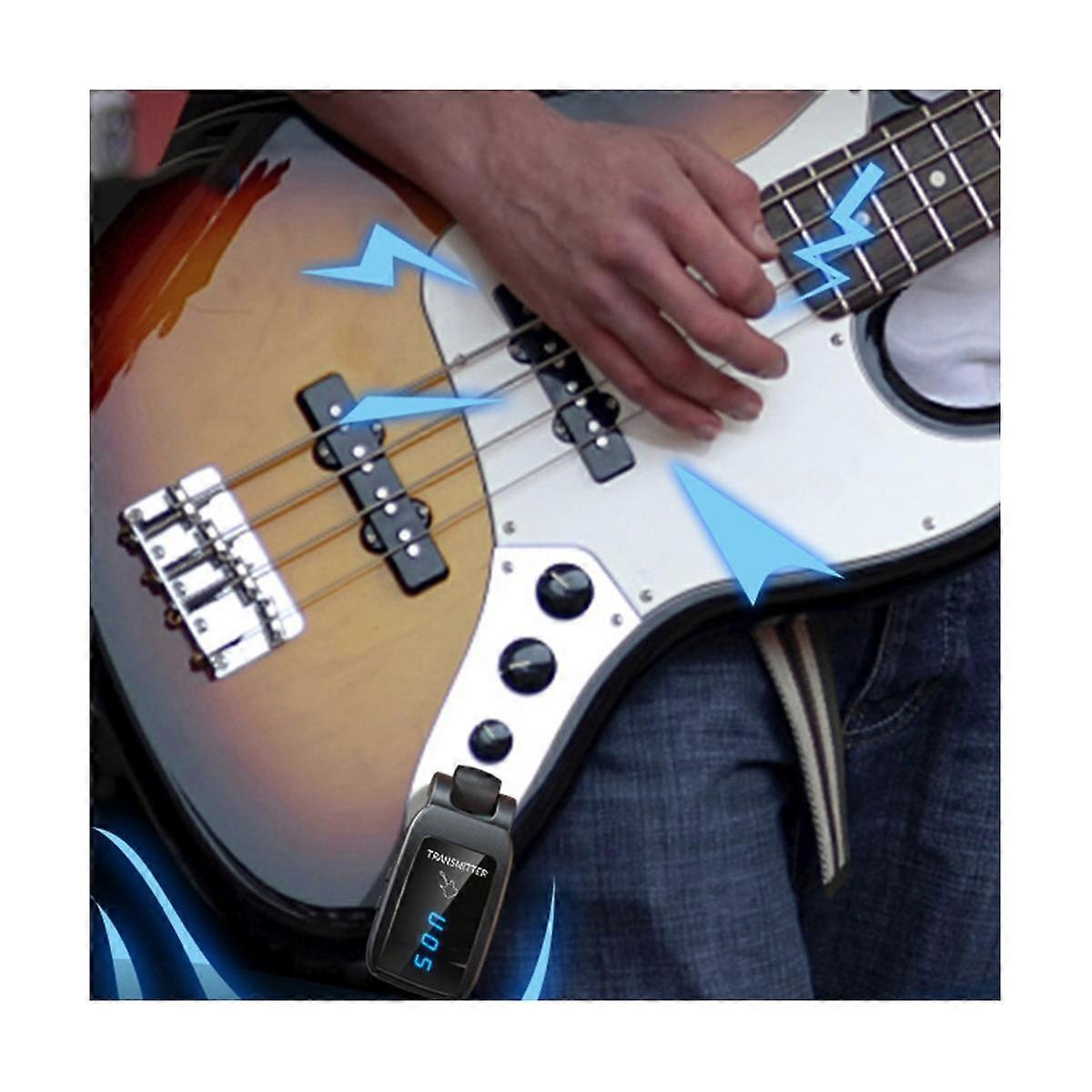 Wireless Guitar System Rechargeable Guitar mitter Receiver Set Electric ...