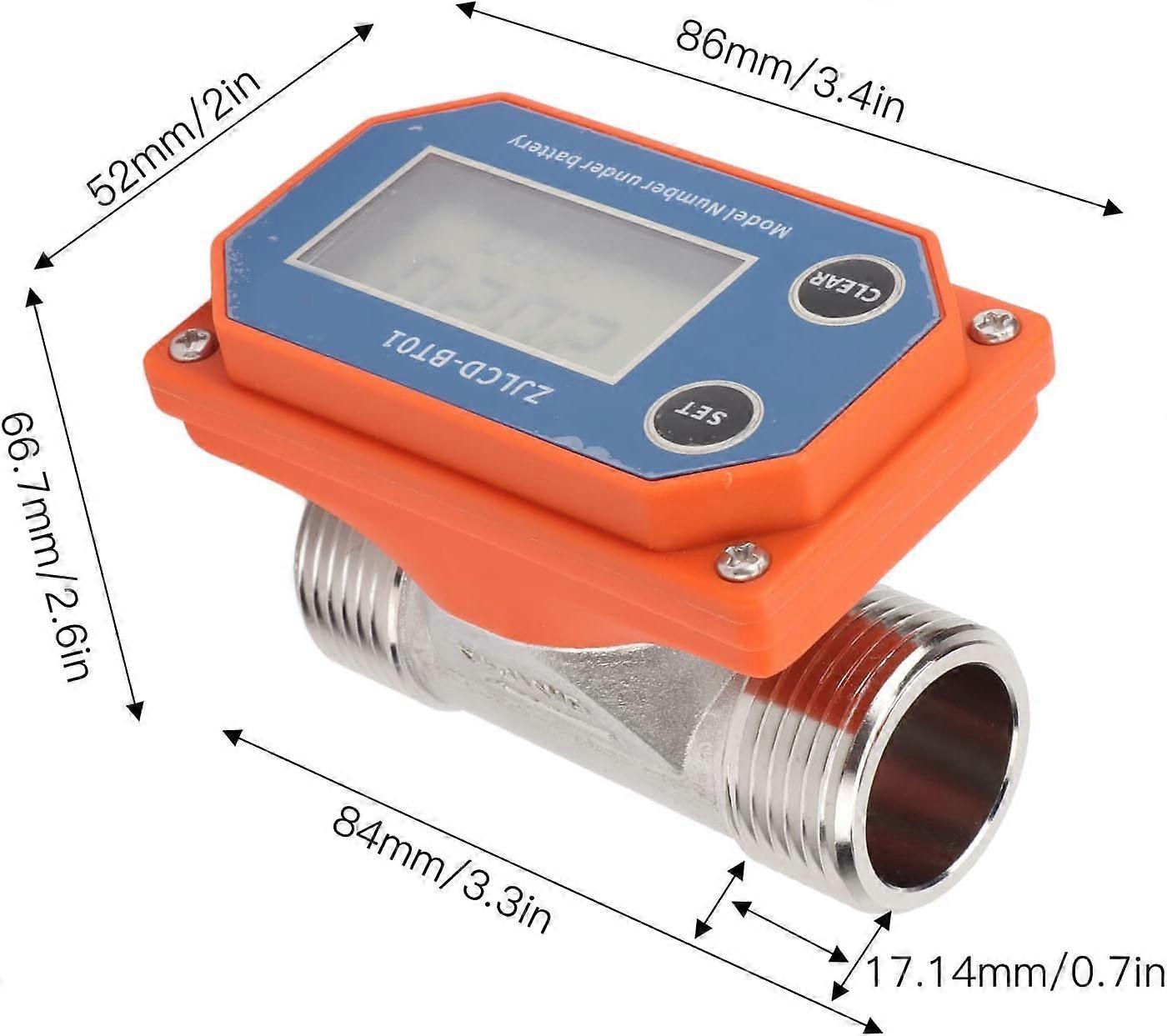 Water Flow Meter, High Accuracy Digital Hose Water Meter, Stainless ...