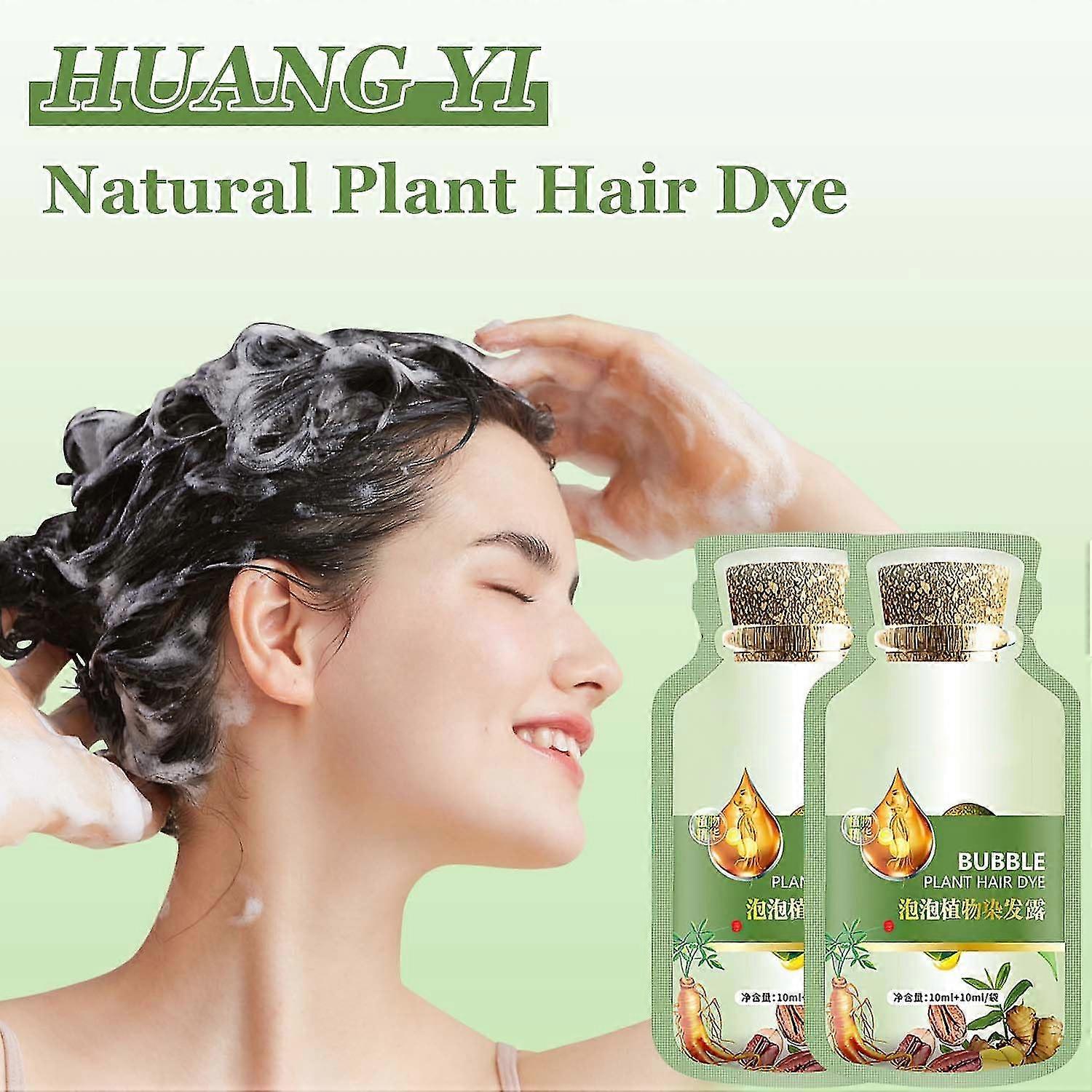 Natural Plant Hair Dye, New Botanical Bubble Hair Dye, 10packs/box Pure ...