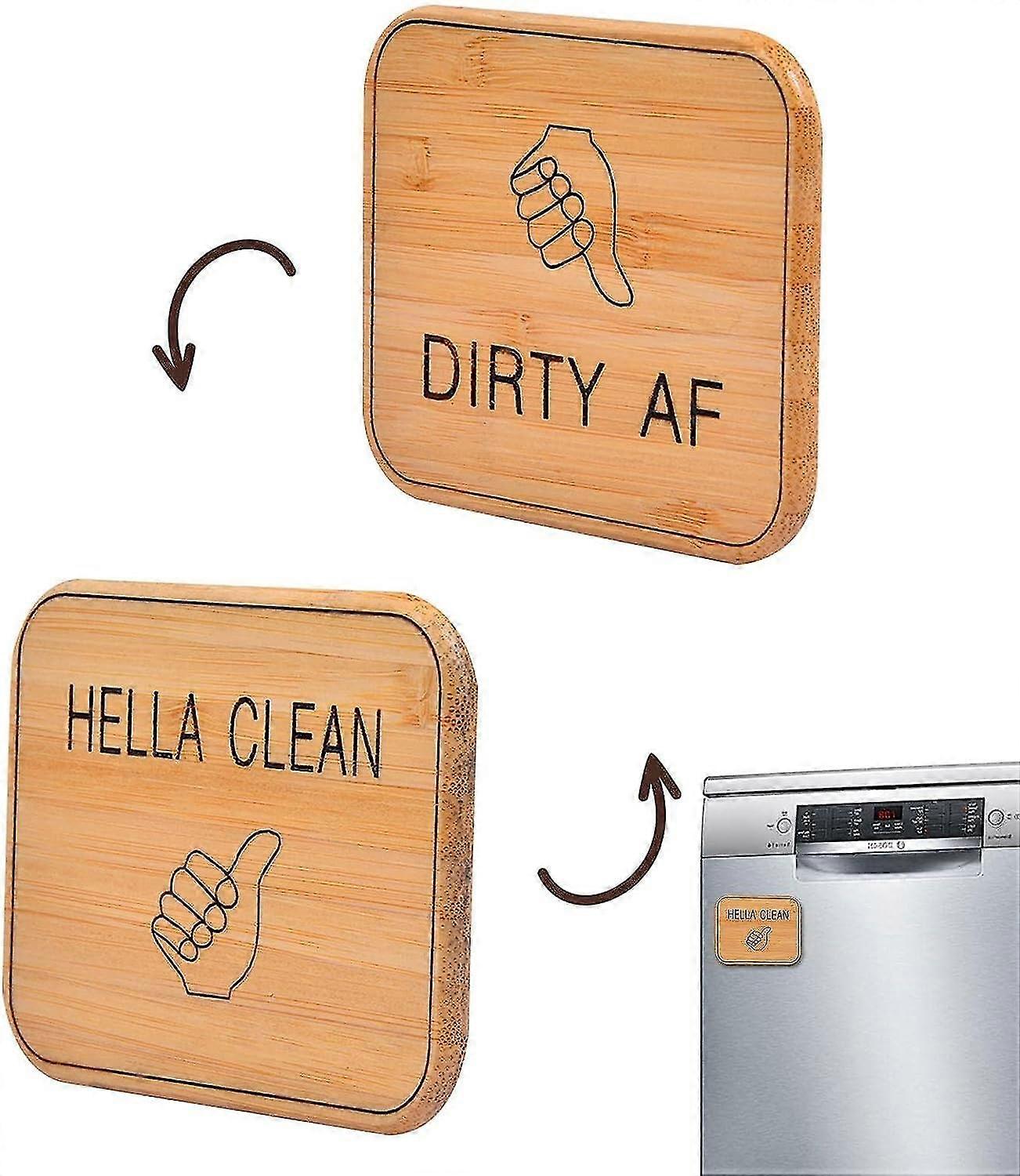 Dishwasher Sign - Dishwasher Magnet Clean Dirty Sign - Round Reversible ...