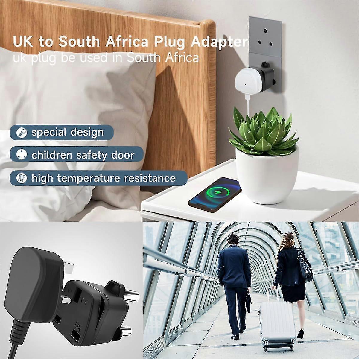 4 Pack UK to South Africa Plug Adapter South Africa Power Adapter 3-Pin ...