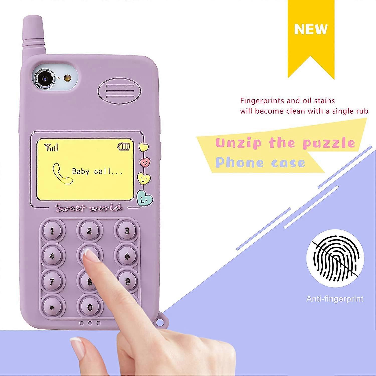 liangnv Purple Retro Case for iPhone SE 2022/2020/6/6S/7/8 Fidget ...