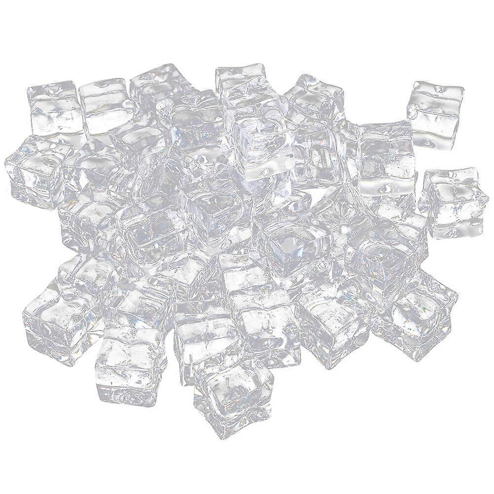 200pcs Fake Ice Cubes Clear Acrylic Ice Cubes Reusable Fake Ice ...