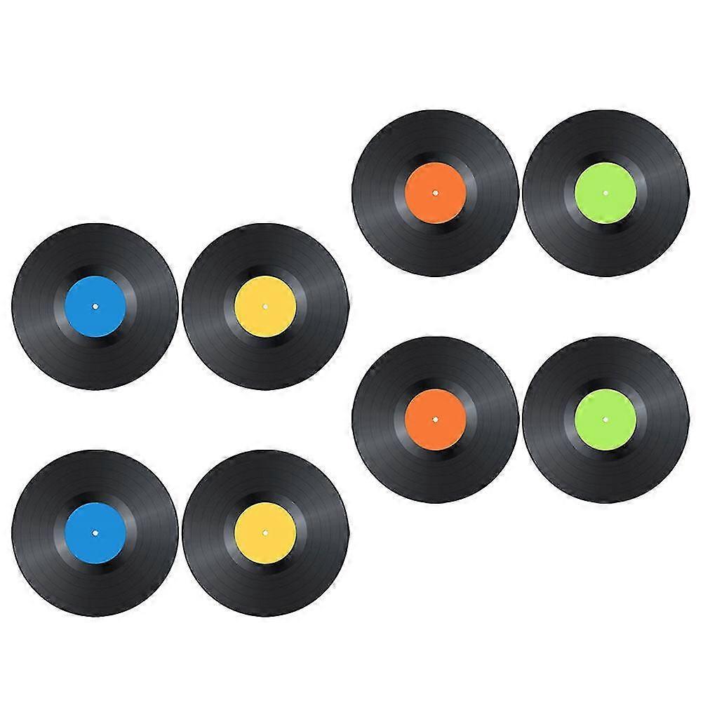 8pcs Vinyl Record Shape Stickers Blank Vinyl Records Vintage Fake ...