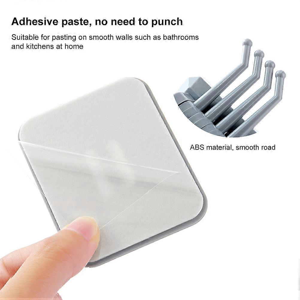 Foldable Hook Rack Multifunctional Rotatable Wall Sticker Hook Punch ...