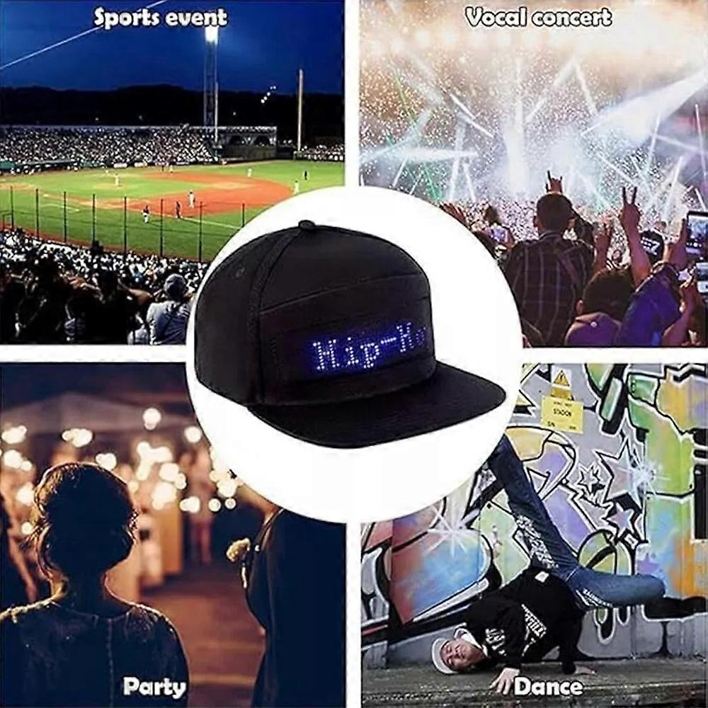 LED Rolling Display Hat for Dance, Party, Music Festival | Fruugo UK