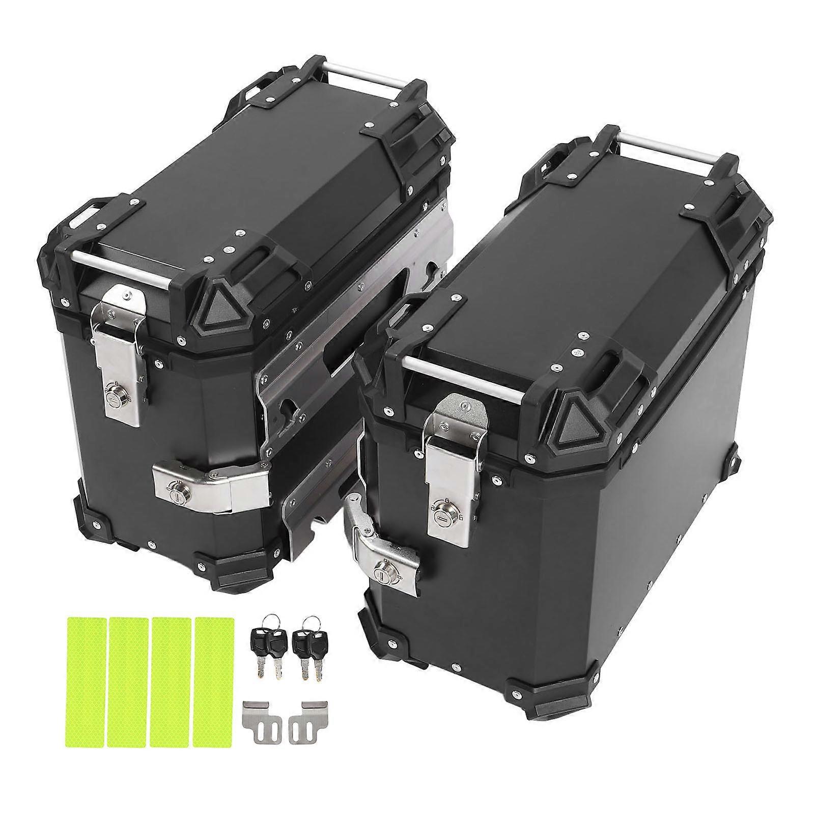 Motorcycle Side Case 38L Aluminum Alloy Hard Side Saddlebag Box with ...