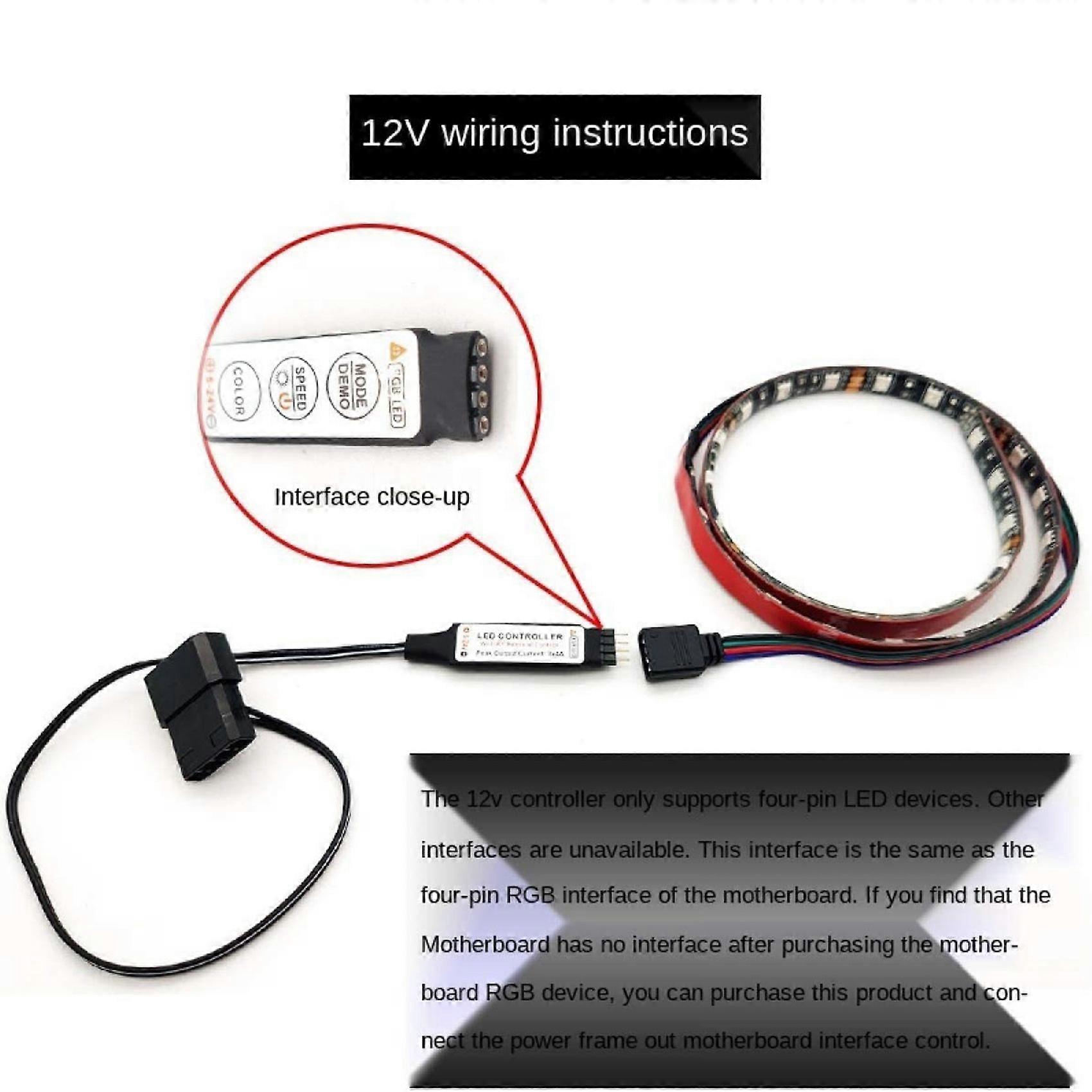 Computer Fan Lighting Effect Controller,5V 3-Pin/12V 4-Pin RGB Fan ...
