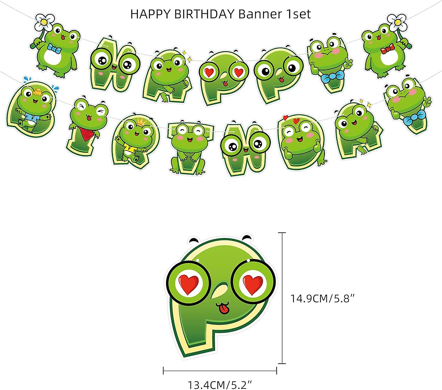 32Pcs Frog Theme Birthday Party Supplies and Decorations Frog Happy ...