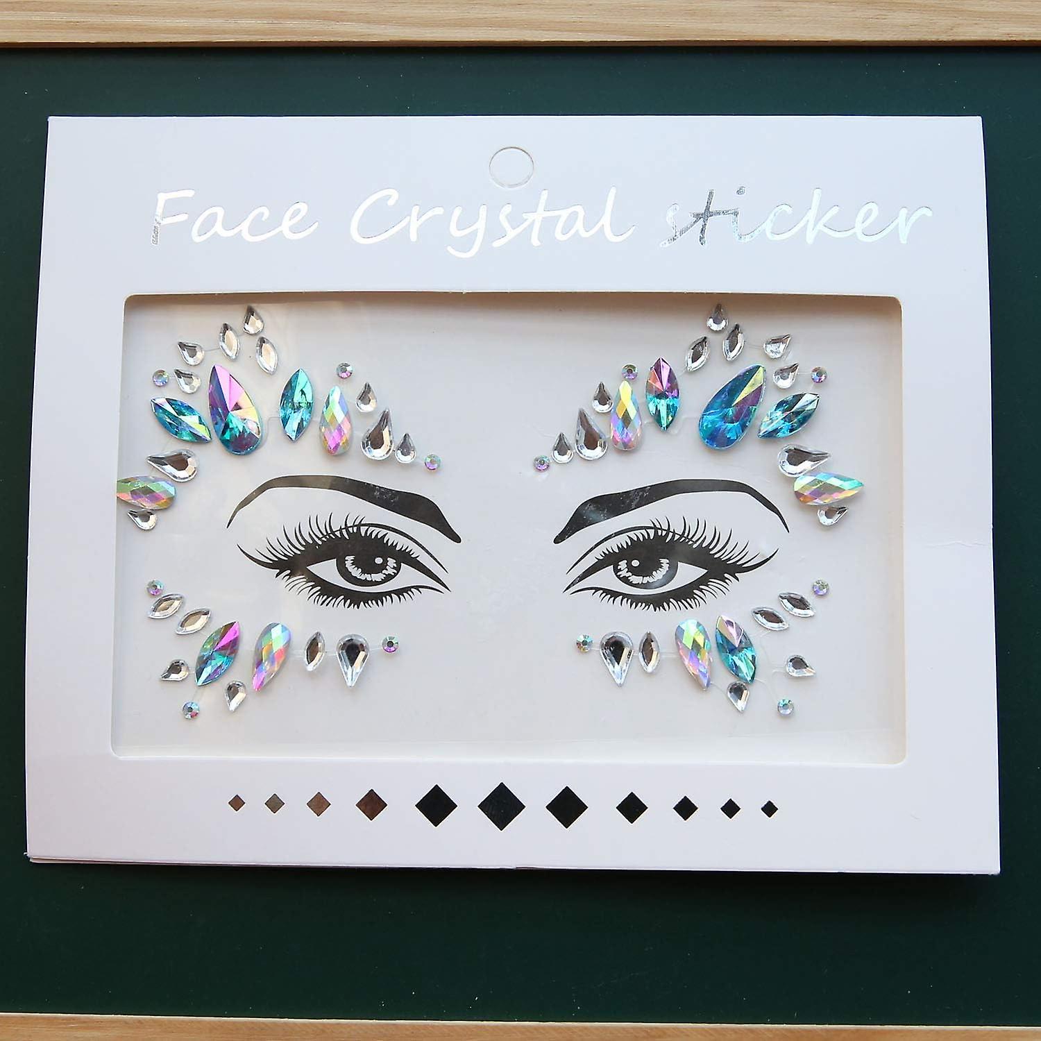 6 Sheets Face Gems Face Stickers Crystals for Eyes Face Body Temporary ...