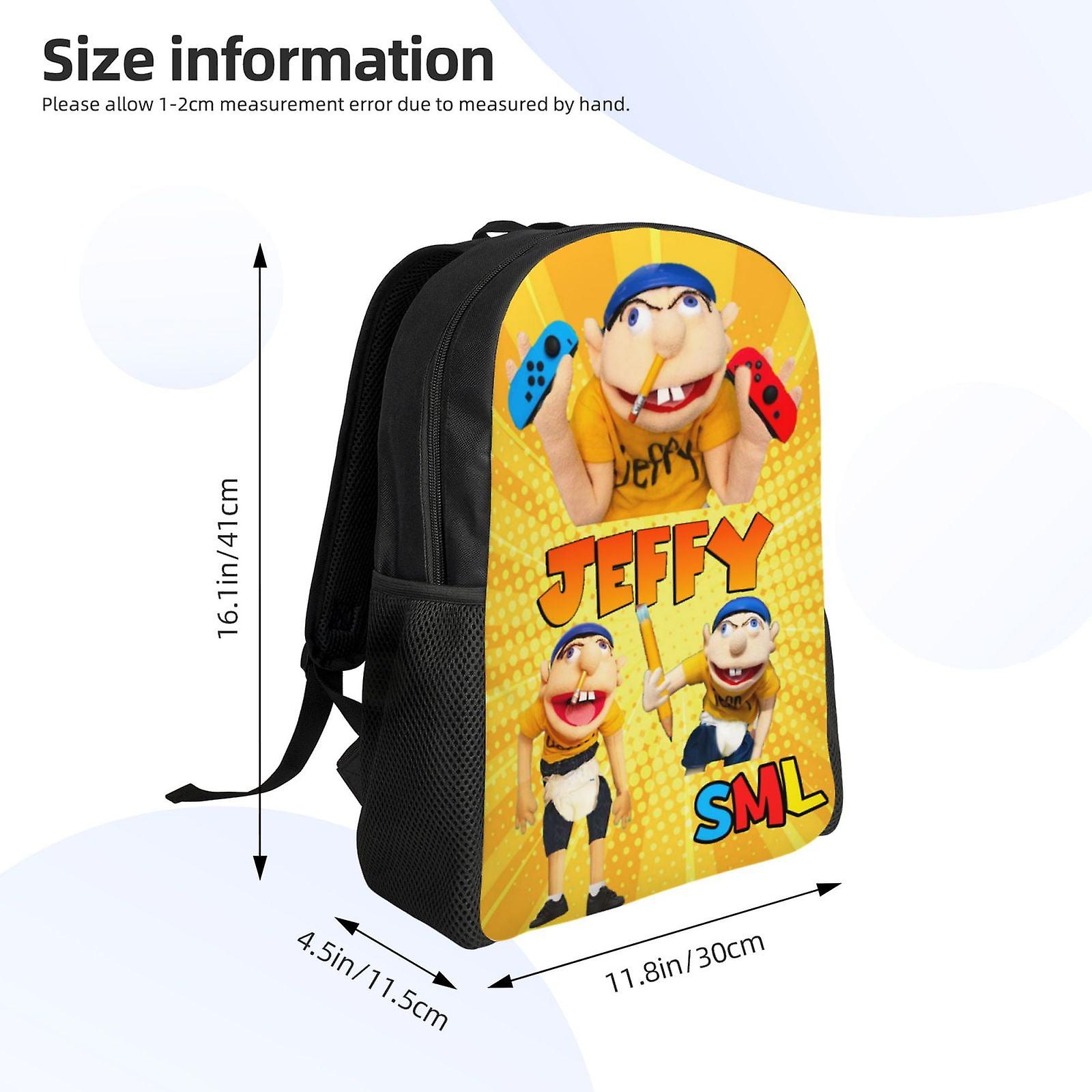 Jeffy Puppet Unisex Backpack Laptop School Bag College Student Satchel ...