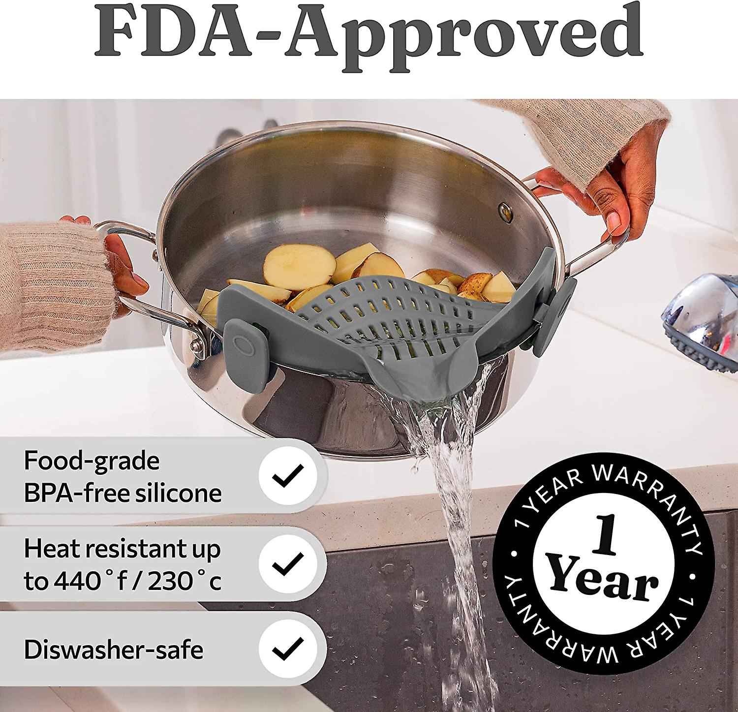 Kitchen - Silicone Clip-Heat Resistant Drainer for Vegetables and Pasta ...