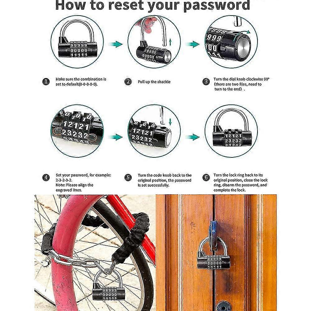 5 Digit Combination Padlock, Combination Lock, Digital Lock,Zinc Alloy ...