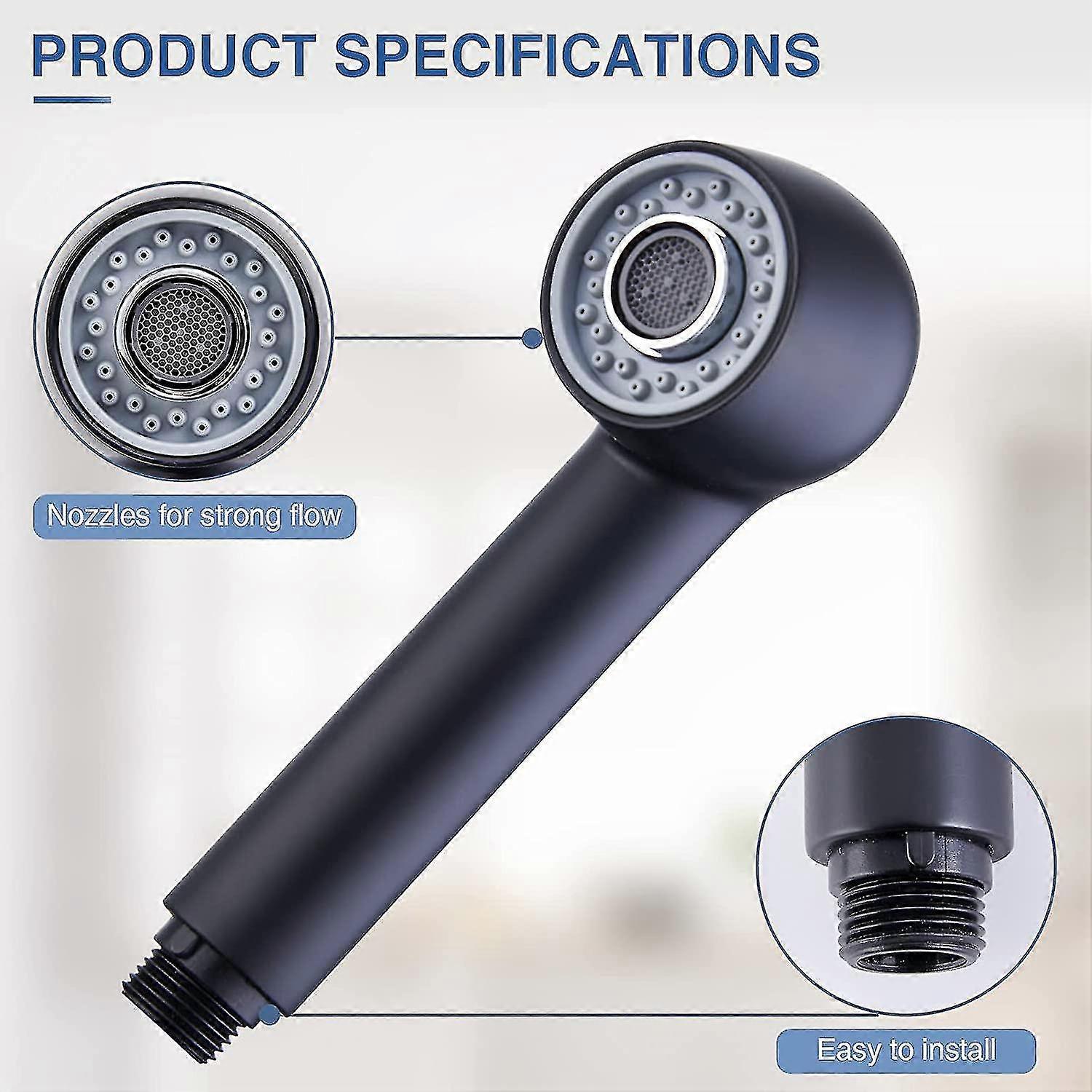 Retractable Black Faucet Sprayer Kitchen Sink Mixer Tap 2 Jets ...