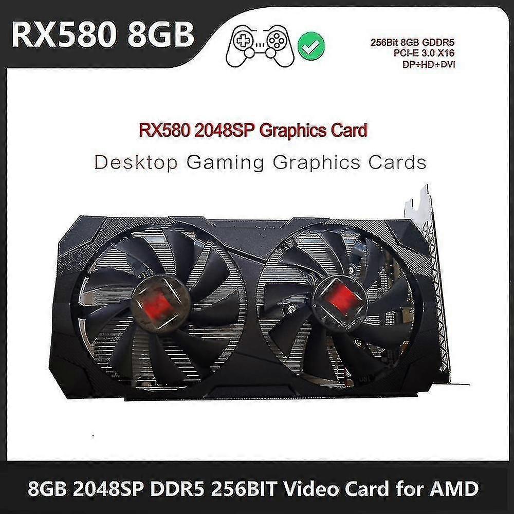Rx580 8g Amd Gaming Graphics Card 8gb Gddr5 256bit 2048sp 1206mhz/1500 ...