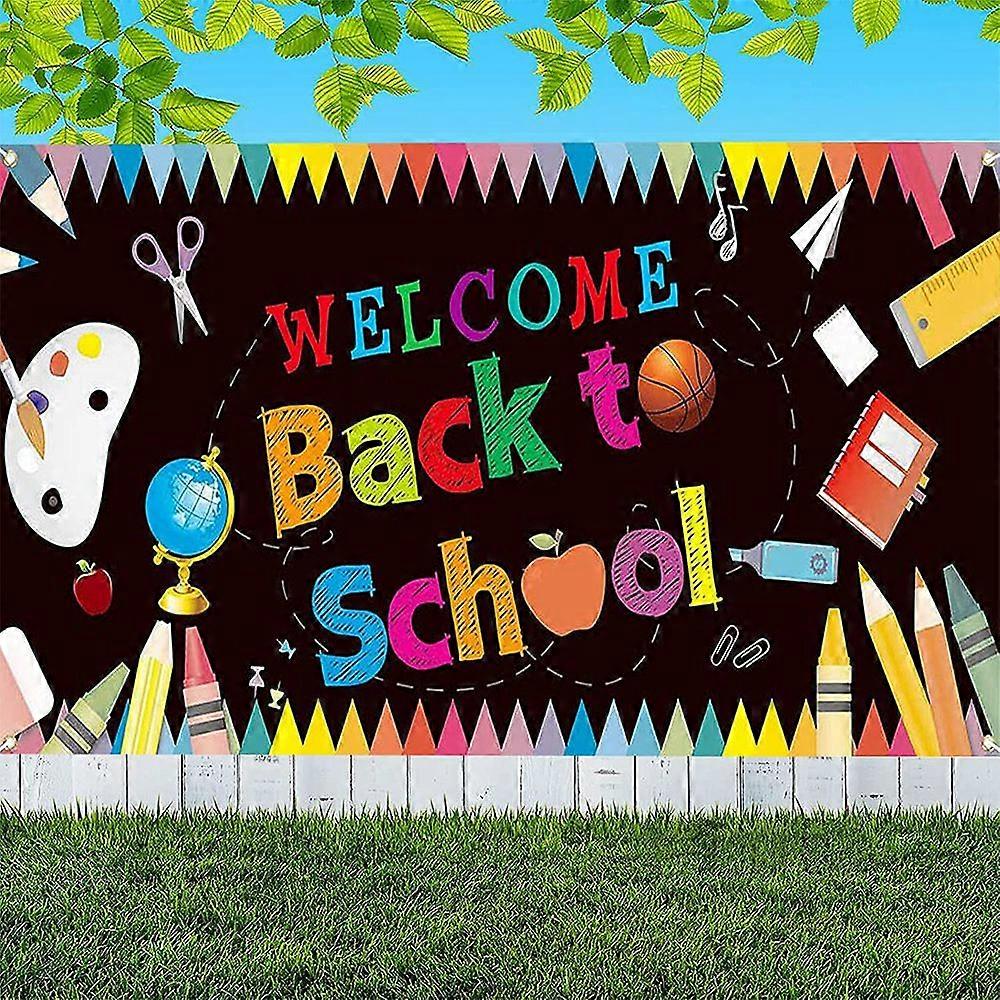 Welcome Back to School Banner, First Day of School Backdrop Banner ...