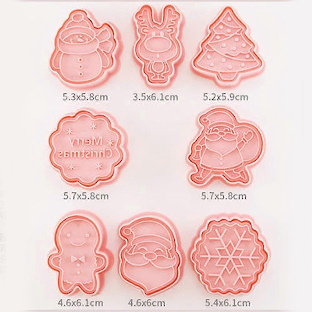 Christmas Cookie DIY Baking Tools-8 Pieces Plastic Christmas Cookie ...